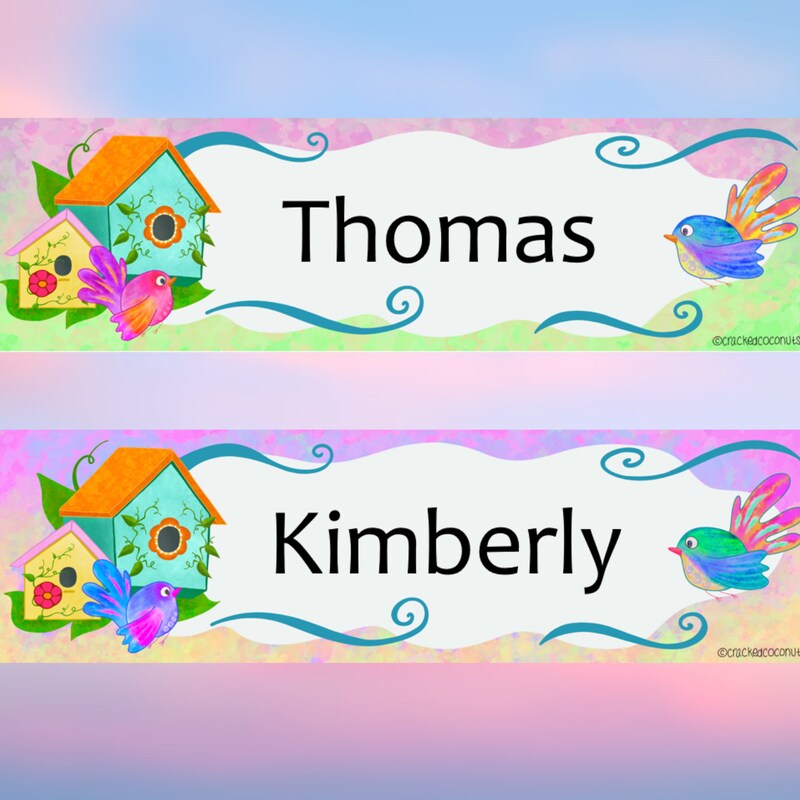 Bird Name Tag - Etsy