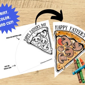 DIY Fathers Day Card, Fathers Day Pizza, Printable Coloring Cards ...