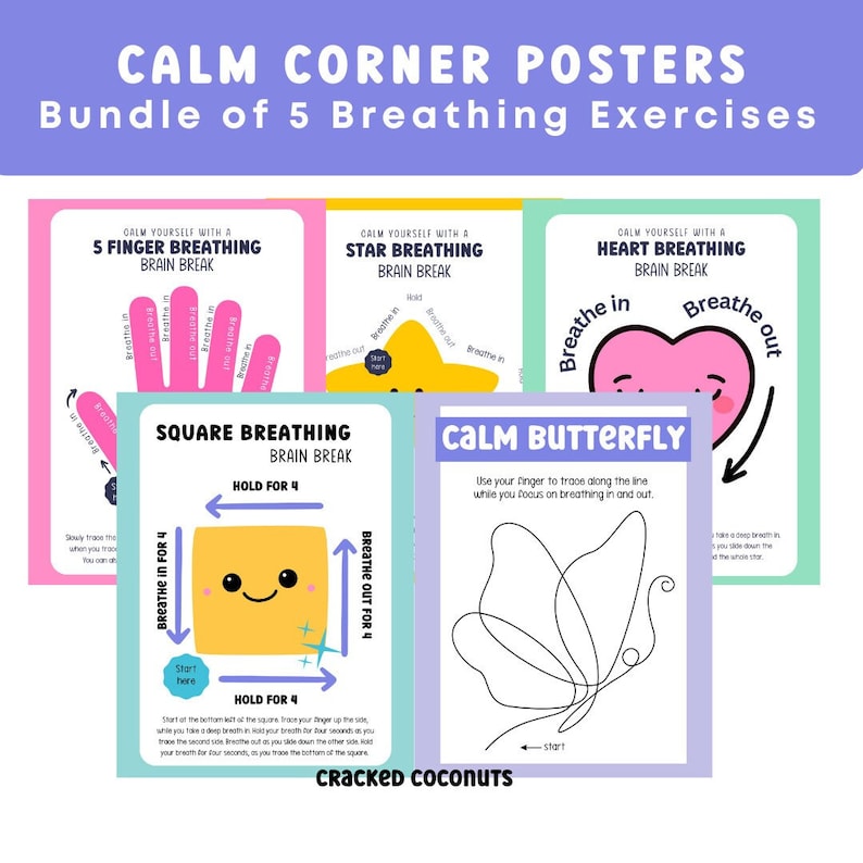 Calm Corner Printables Breathing Exercises Art Calming - Etsy
