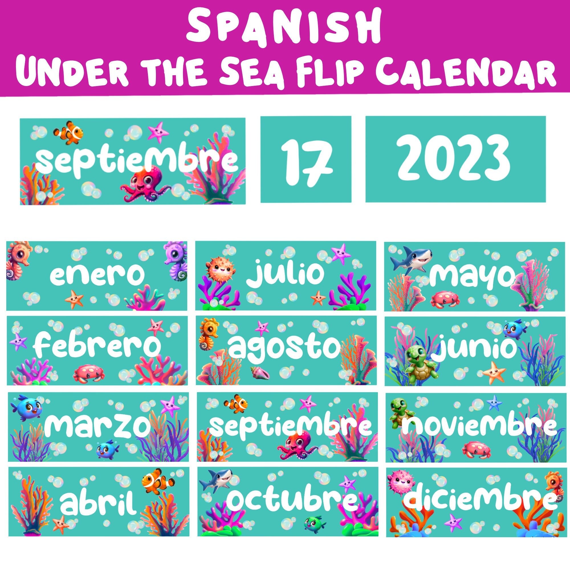 Spanish Calendar 2022 Enero Clipart