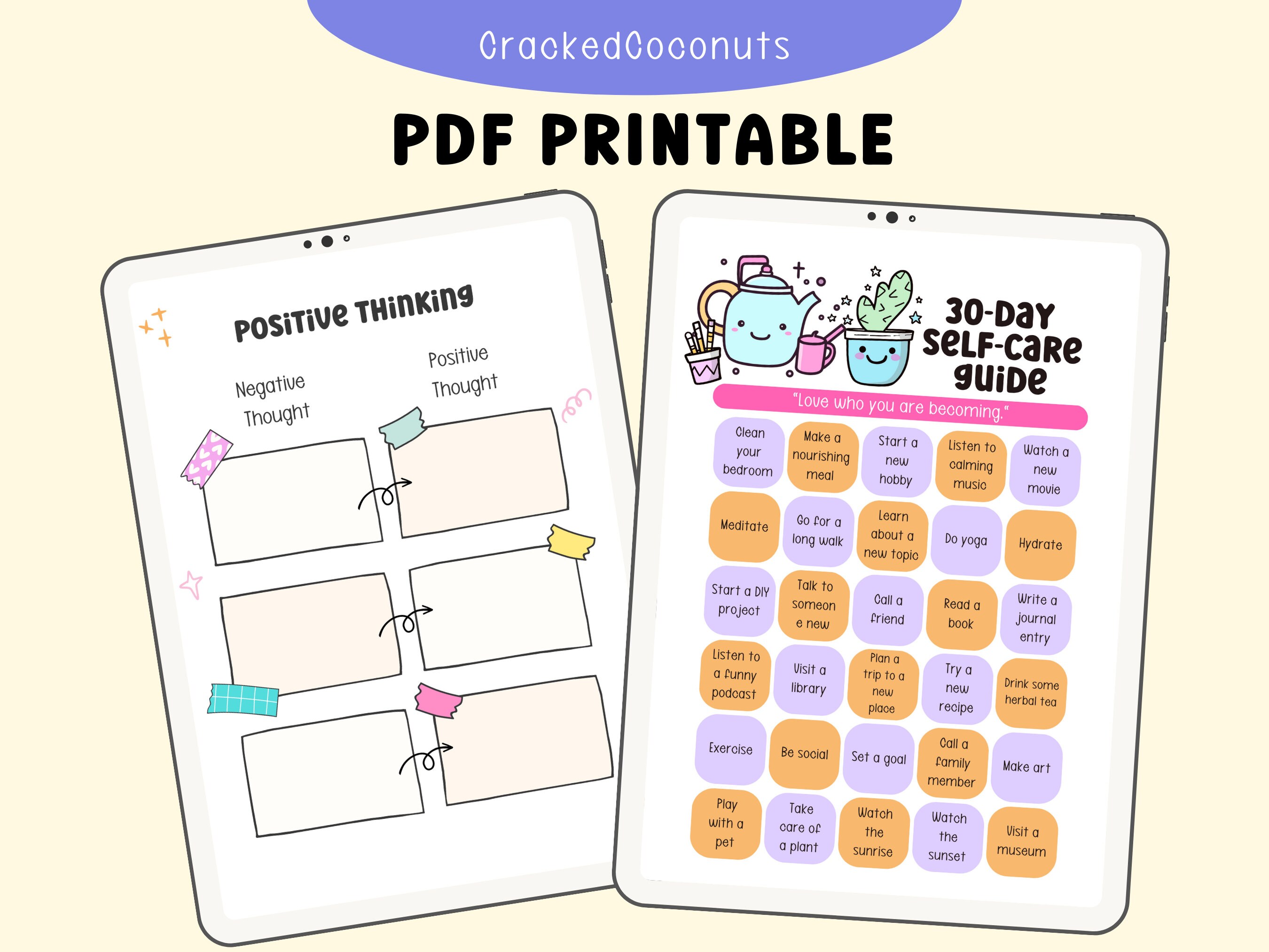 Self Care Planner Printable Self Care Checklist Planner - Etsy