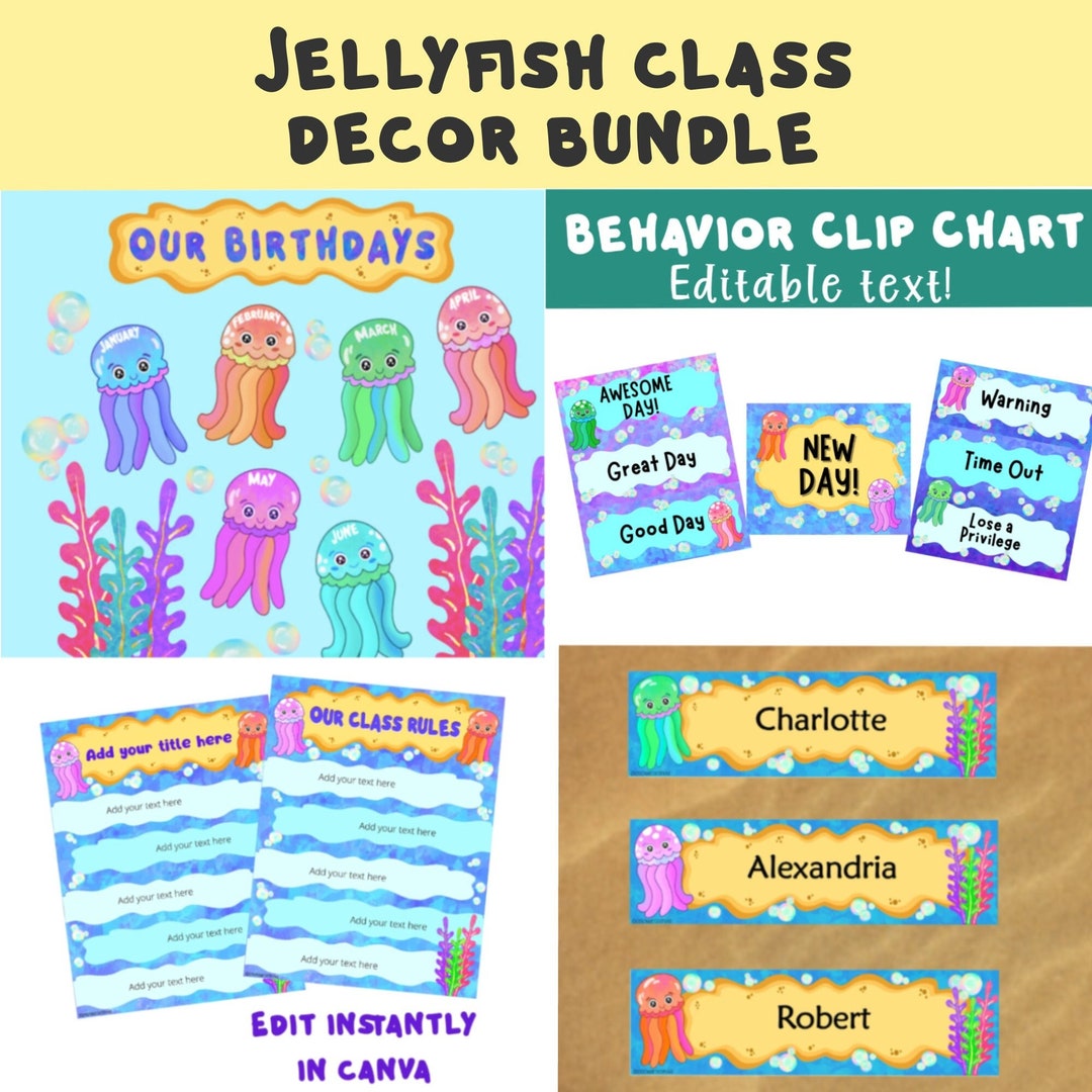 Ocean Classroom Decor Bundle, Under the Sea Classroom Theme, Printable ...