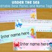 Under the Sea Classroom Decor, Ocean Theme Class, Canva Name Tag, Desk ...