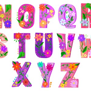 Printable Floral Letter, Bulletin Board Letters Printable, Classroom ...