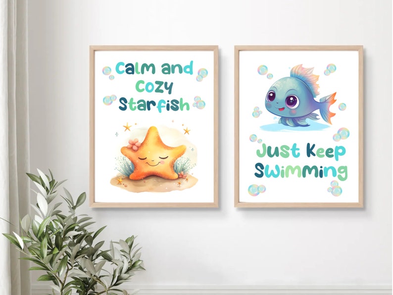 Calming Corner Posters Ocean Classroom Decor Calm Down - Etsy