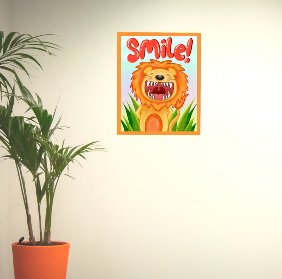 DIGITAL DOWNLOAD Smile Lion Poster for Kids Room Classroom - Etsy