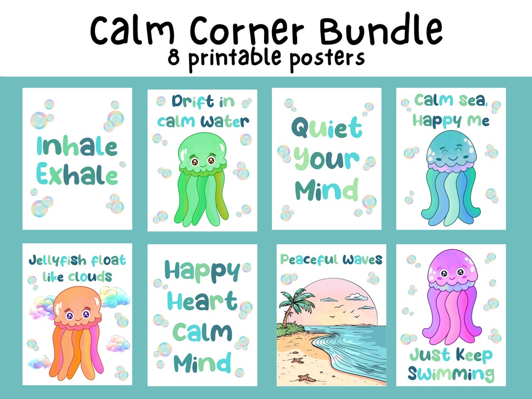 Calming Corner Posters, Ocean Classroom Decor, Calm Down Corner for ...