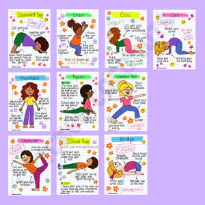 Yoga Pose Flashcards, Yoga Flashcards, Yoga Poses for Kids, Yoga for ...
