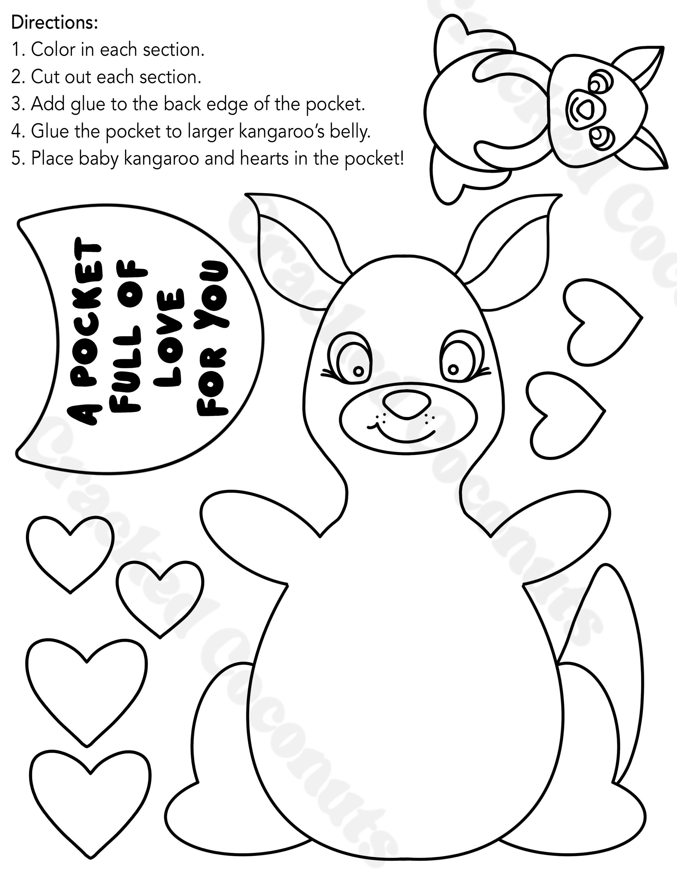 Digital Download Kangaroo Parent Child Pocket of Love, Printable Kids ...