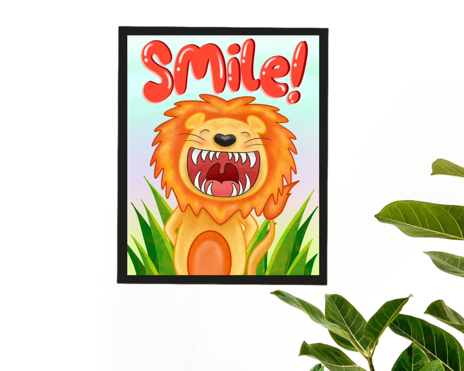 DIGITAL DOWNLOAD Smile Lion Poster for Kids Room Classroom - Etsy