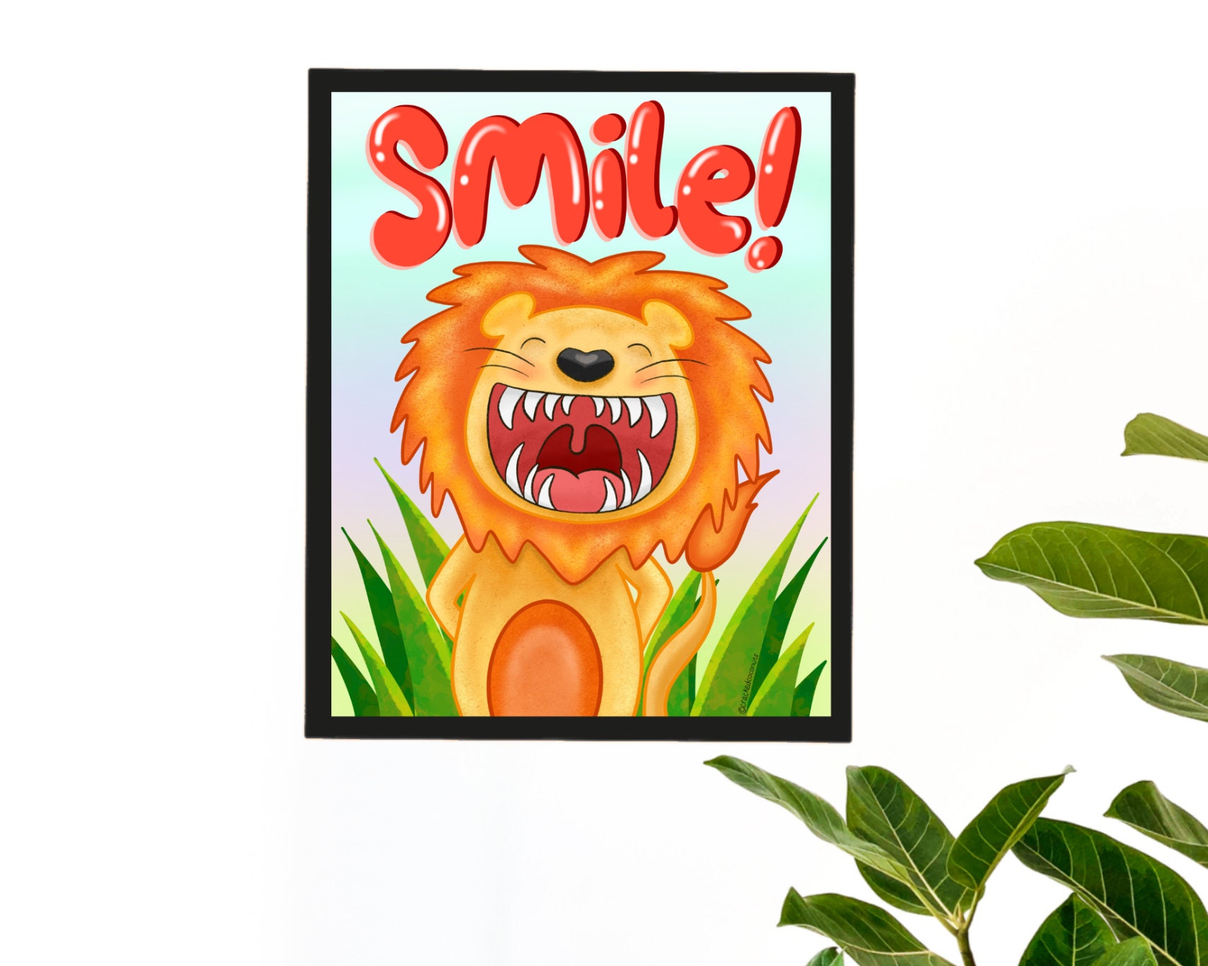 DIGITAL DOWNLOAD Smile Lion Poster for Kids Room Classroom - Etsy