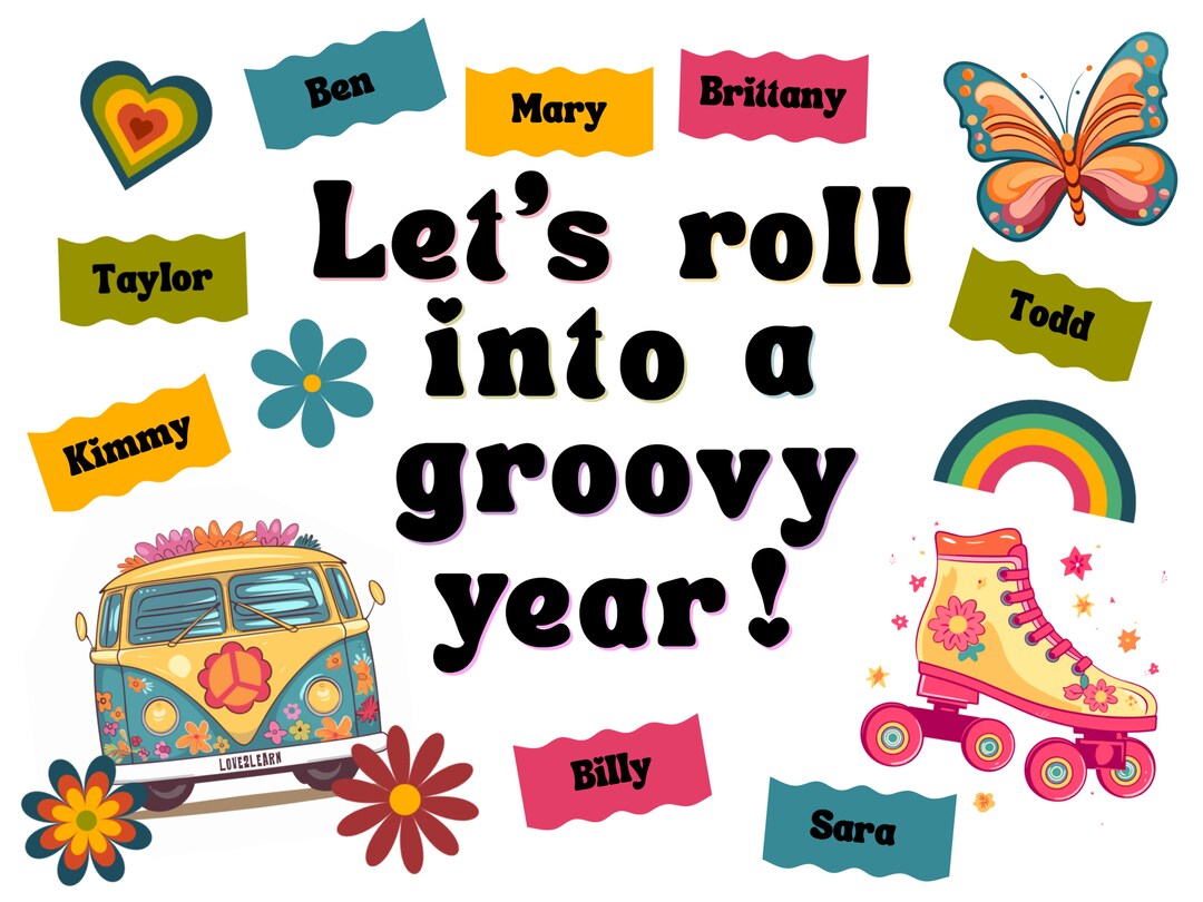 Retro Classroom Theme, Classroom Bulletin Board Decor, Back to School ...