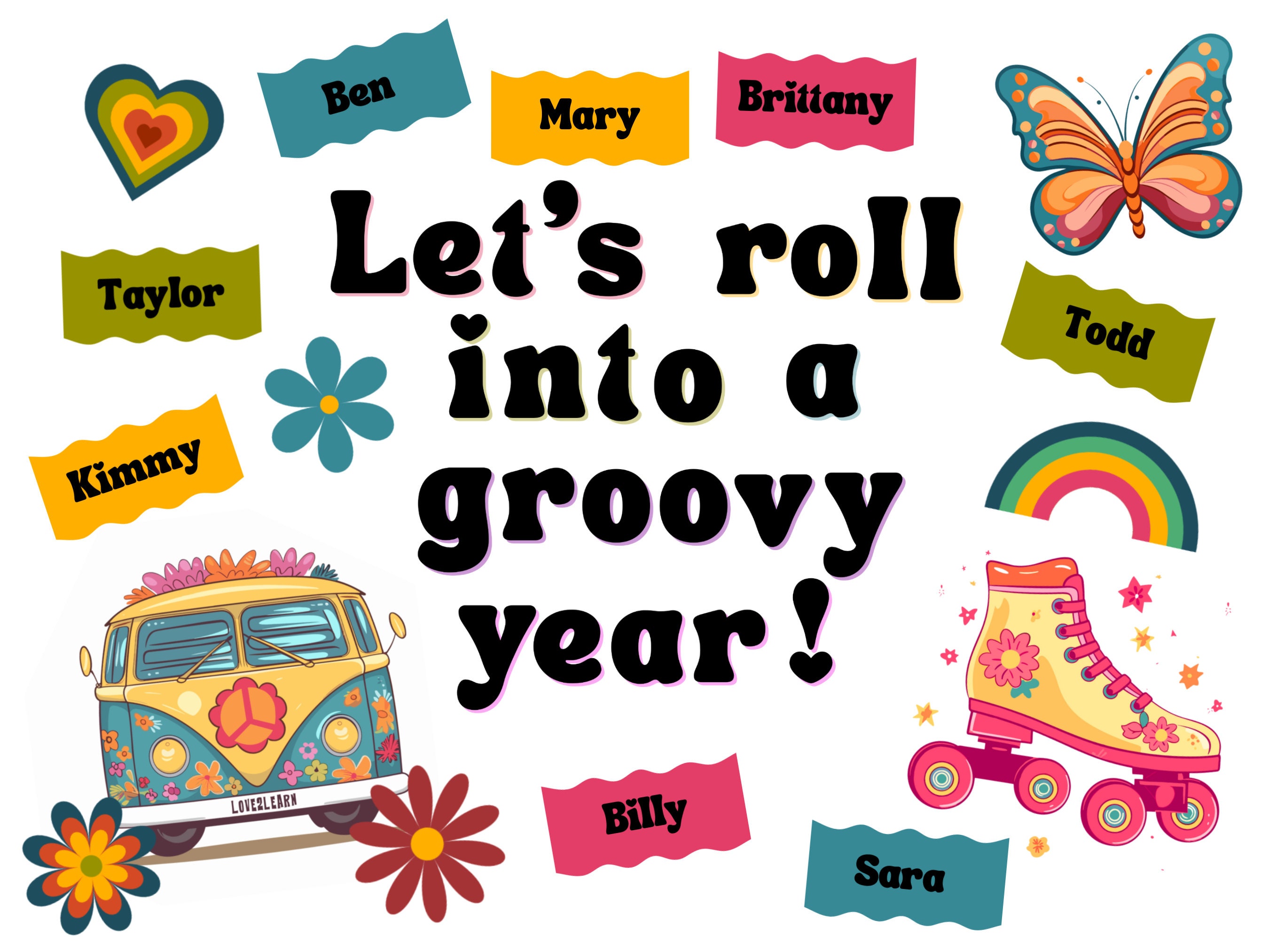 Retro Classroom Theme, Classroom Bulletin Board Decor, Back to School ...