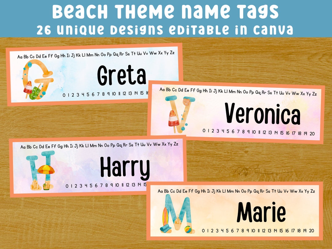 Editable Desk Name Tag, Student Desk Name Plates, Under the Sea ...