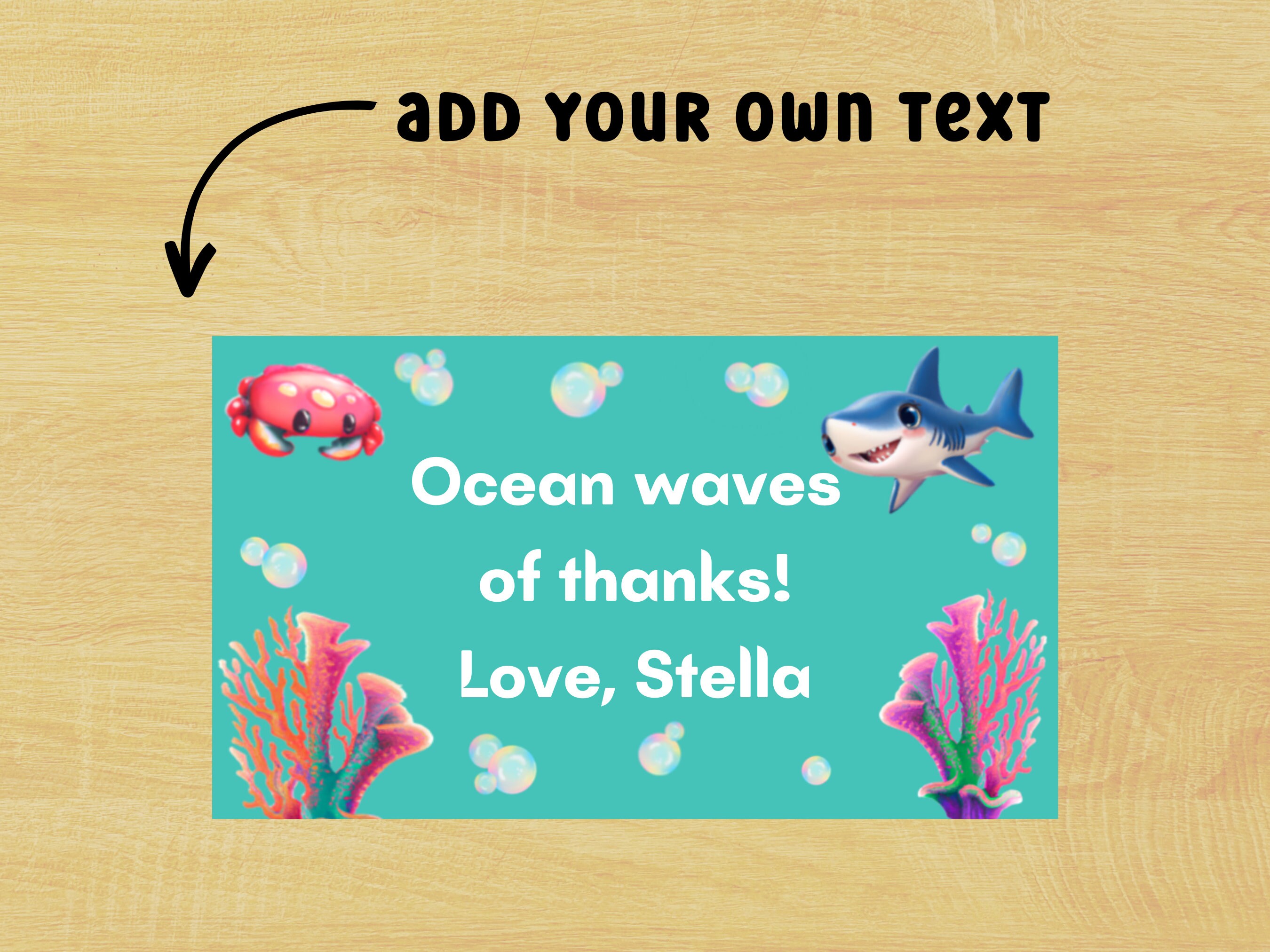 Under the Sea Labels, Ocean Themed Party Favors, Ocean Thank You Tag ...