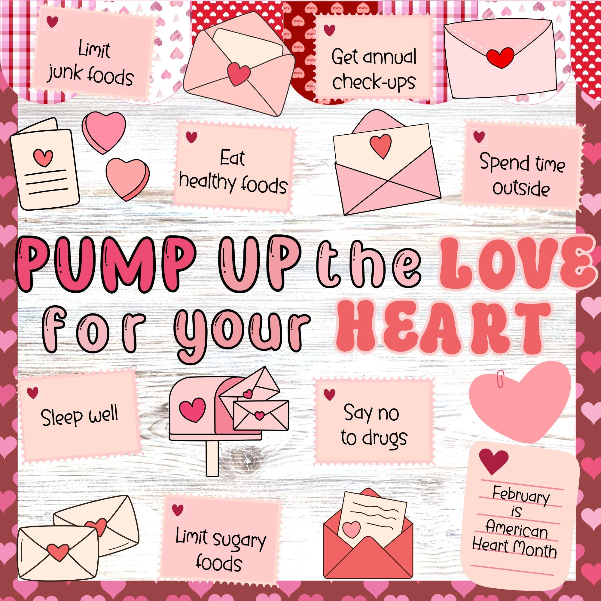 Valentines Day Bulletin Board, February Bulletin Board Kit, Valentines ...