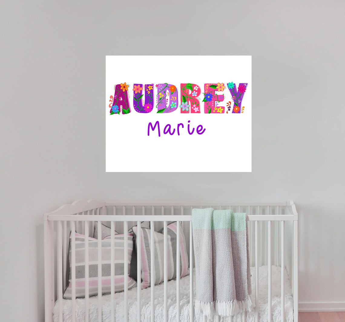 Custom Name Printable Personalized Baby Gift Nursery - Etsy
