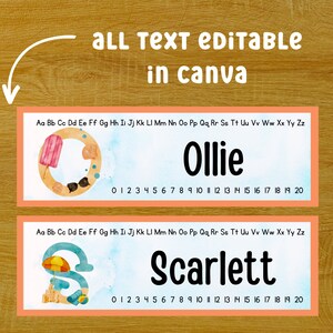 Editable Desk Name Tag, Student Desk Name Plates, Under the Sea ...