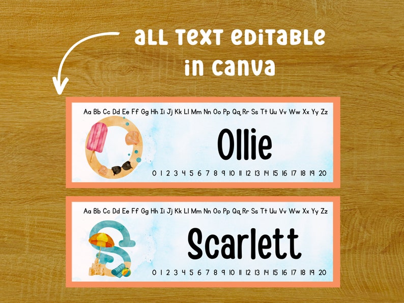Editable Desk Name Tag Student Desk Name Plates Under the - Etsy