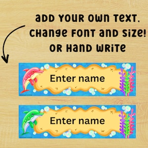 Dolphin Classroom Decor, Under the Sea Classroom Theme, Editable Desk ...