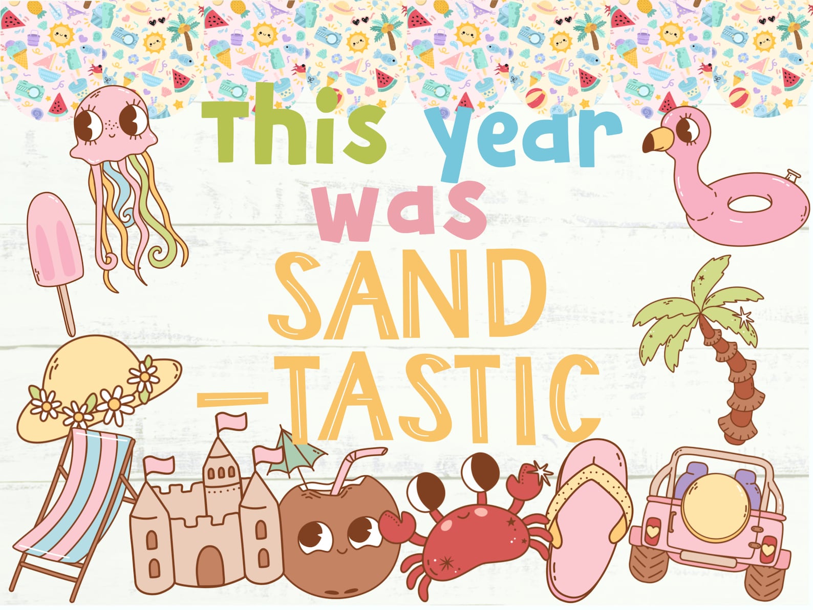 End of Year Bulletin Board Kit, Summer Bulletin Boards, Summer ...