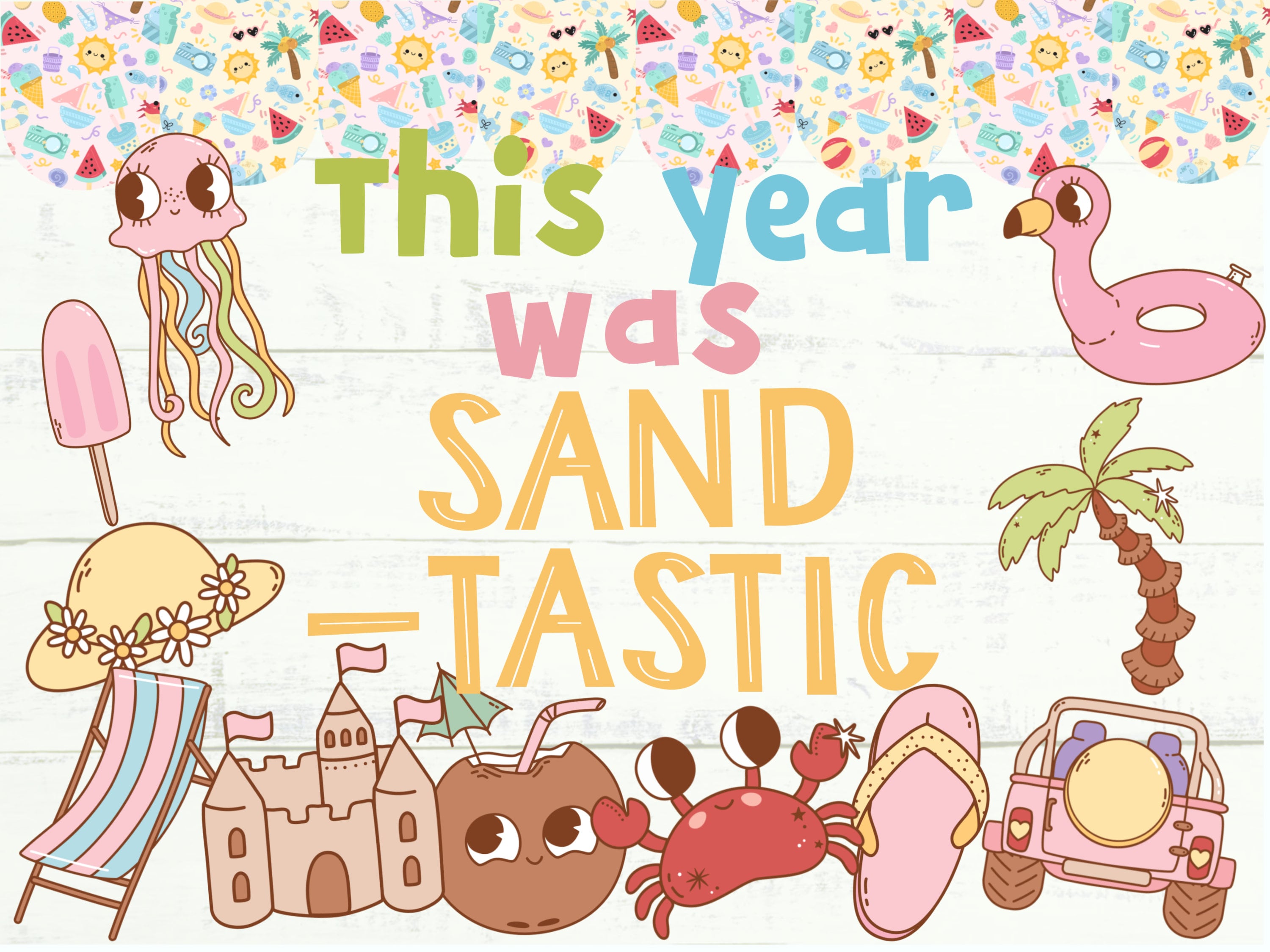 End of Year Bulletin Board Kit, Summer Bulletin Boards, Summer ...