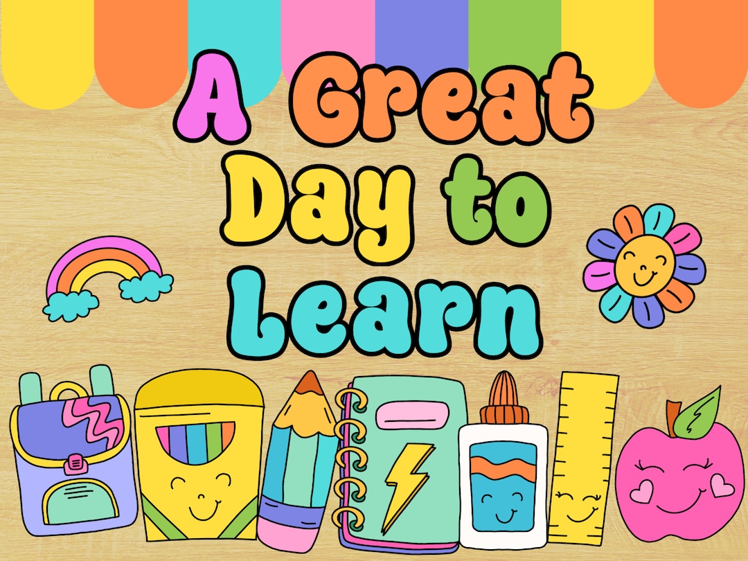 Classroom Bulletin Board Back to School, Bright Classroom Theme, Retro ...