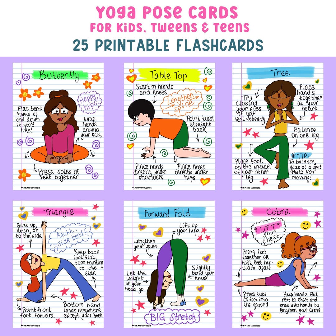 Yoga Pose Flashcards, Yoga Flashcards, Yoga Poses for Kids, Yoga for ...