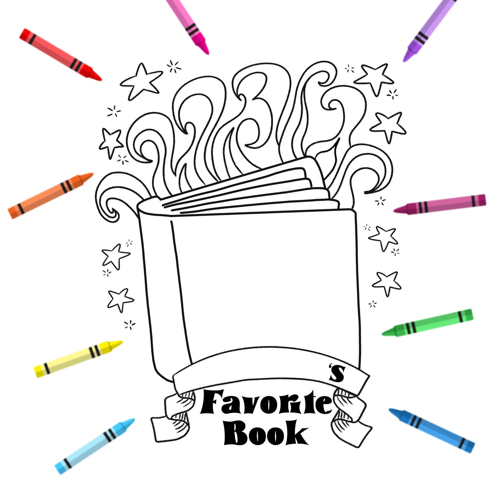 Reading Printable, Favorite Book Poster, Reading Month Bulletin Board ...