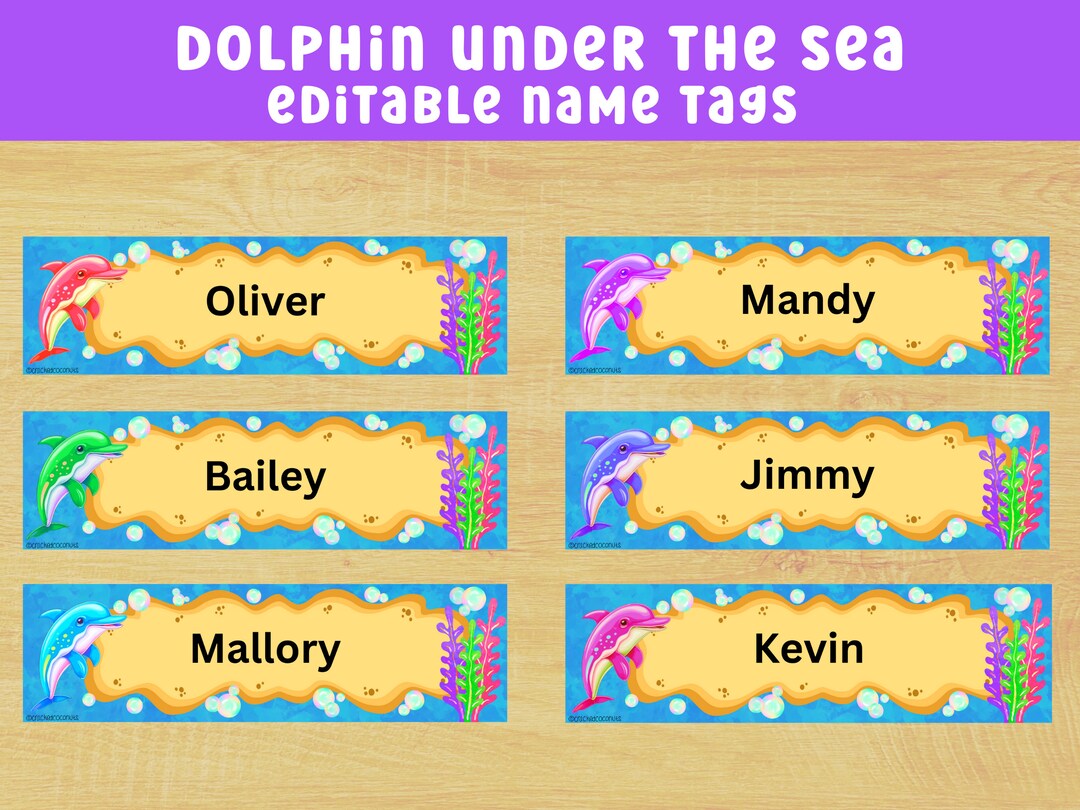 Dolphin Classroom Decor, Under the Sea Classroom Theme, Editable Desk ...