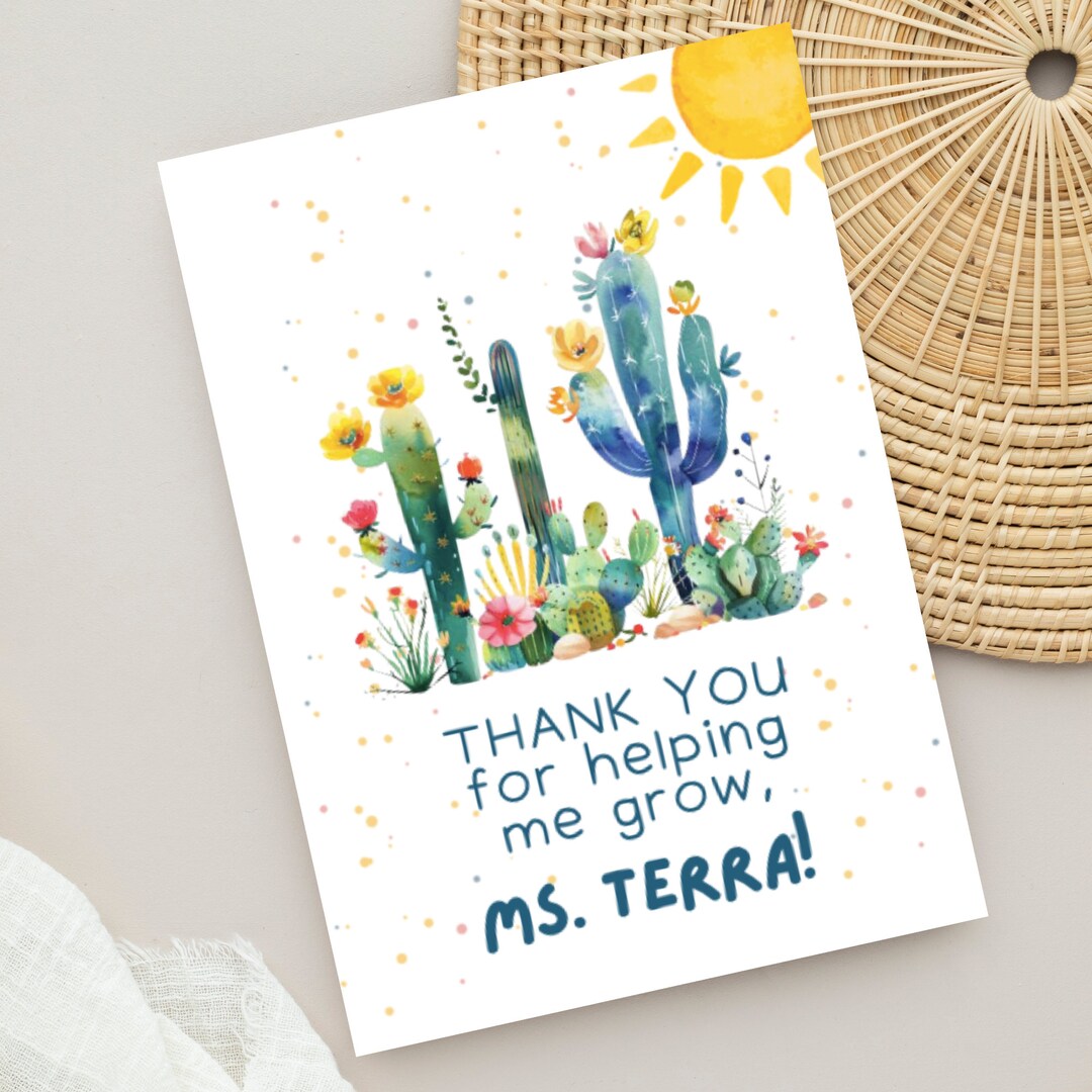 Printable Teacher Appreciation Card, Editable Teacher Thank You Card ...