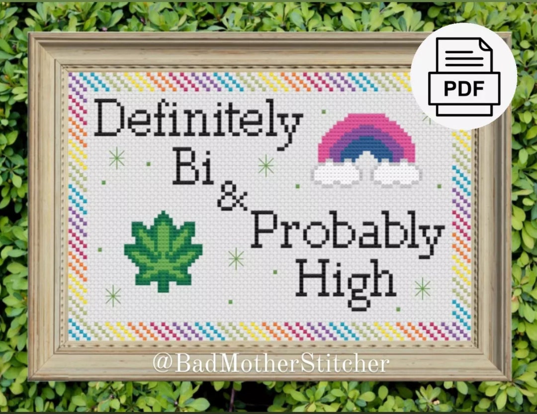 Bi and High Cross Stitch Pattern PDF - Etsy