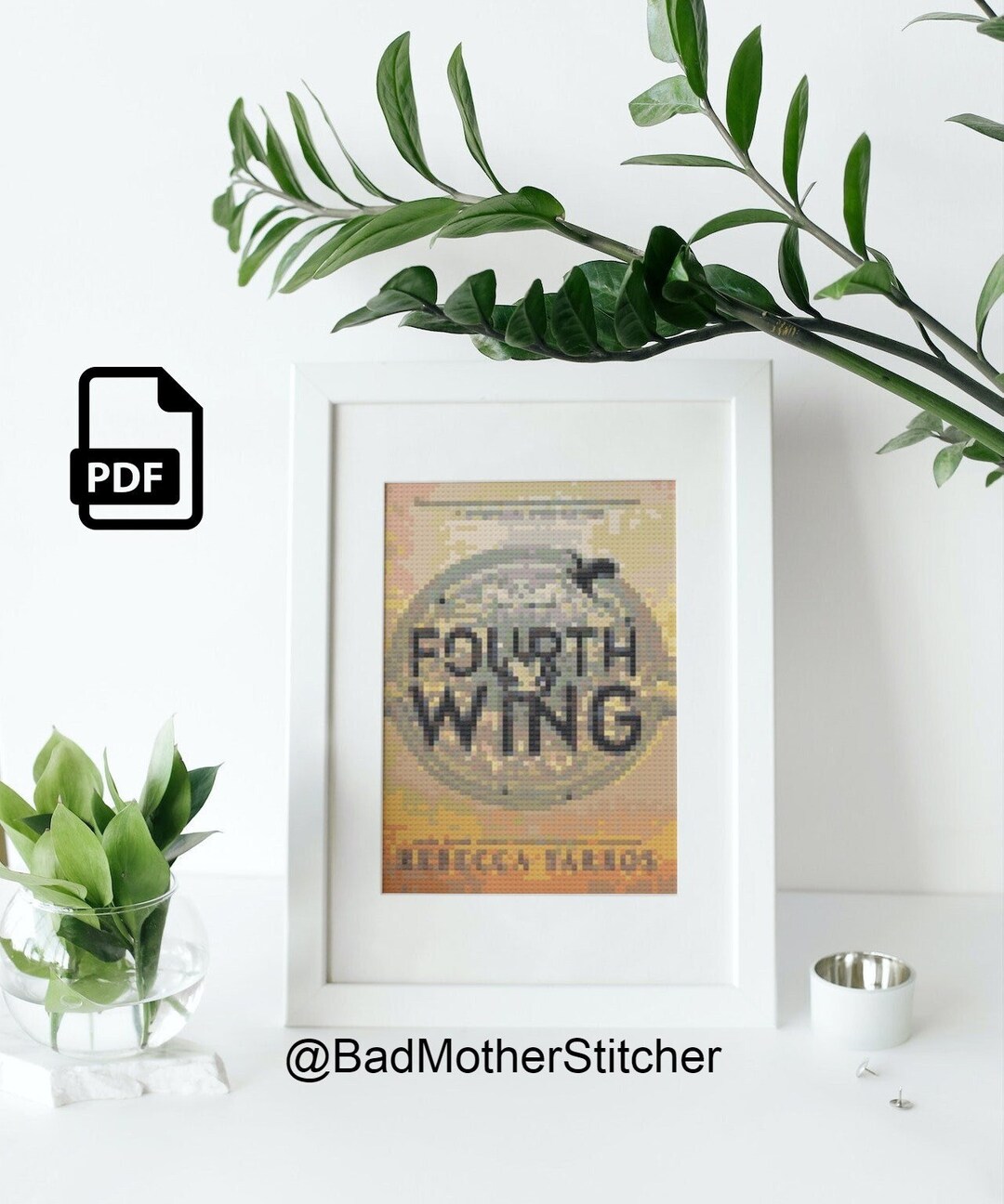 Fourth Wing Book Cover Cross Stitch Pattern PDF - Etsy