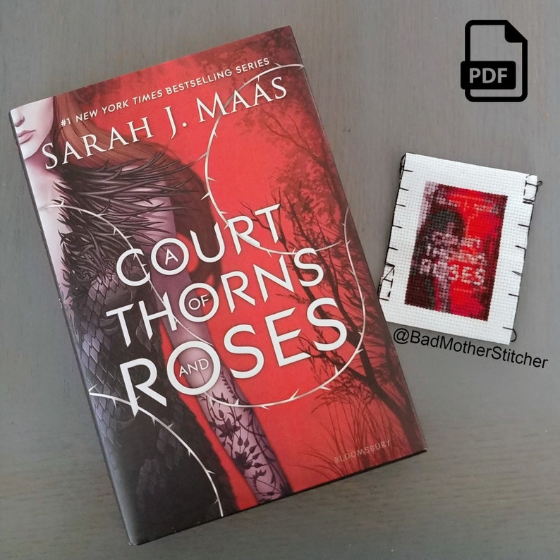 Mini A Court of Thorns and Roses Book Cover Cross Stitch Pattern PDF - Etsy