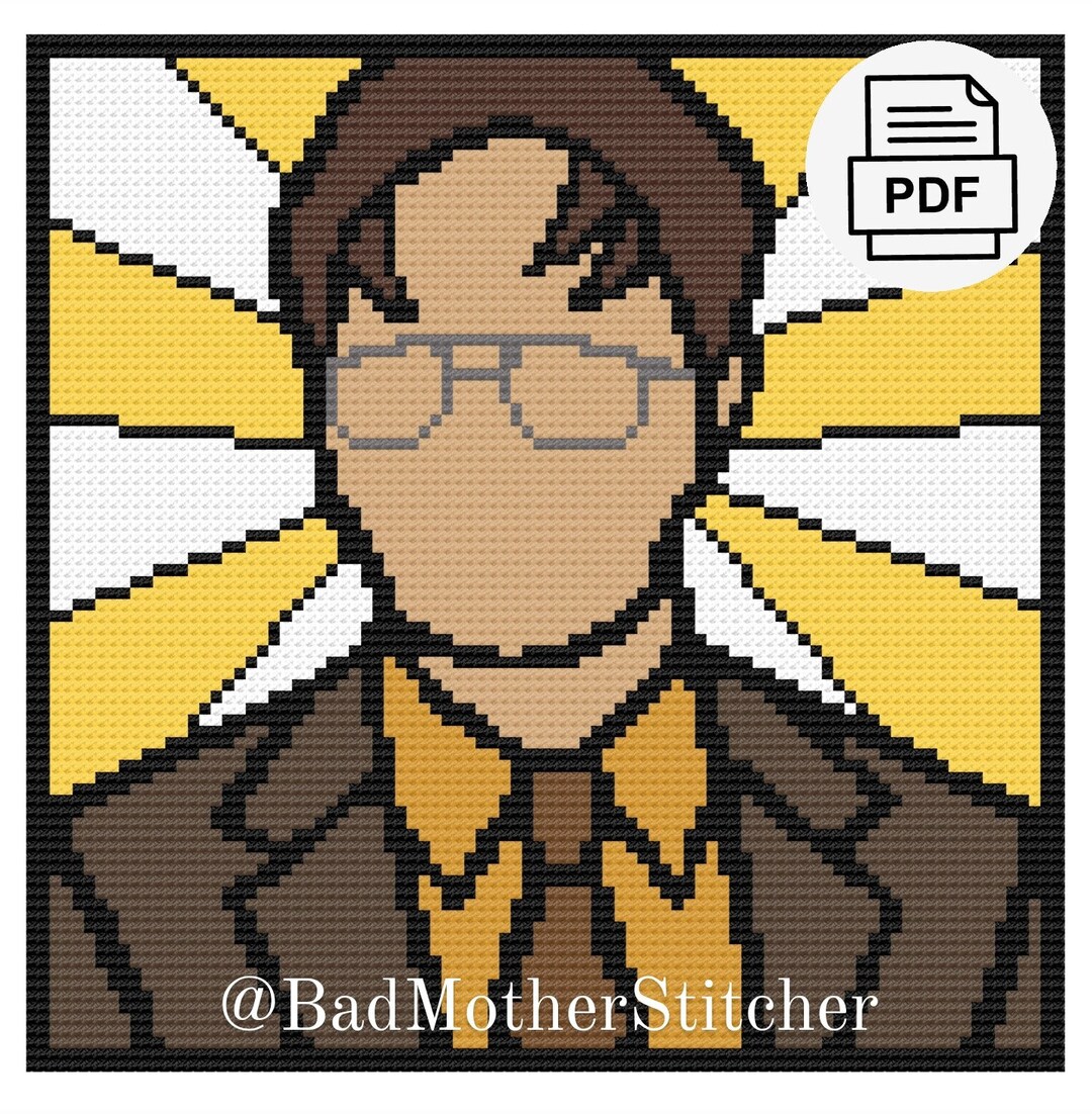 Dwight Schrute Stained Glass Cross Stitch Pattern - Etsy