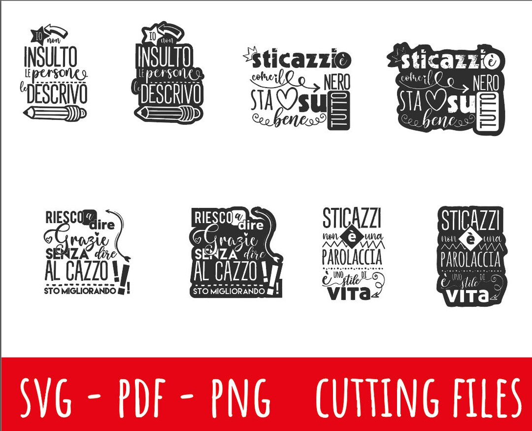 Quotes ITALY Witty Ironic SVG Bundlepng Cricut Simpatiche - Etsy