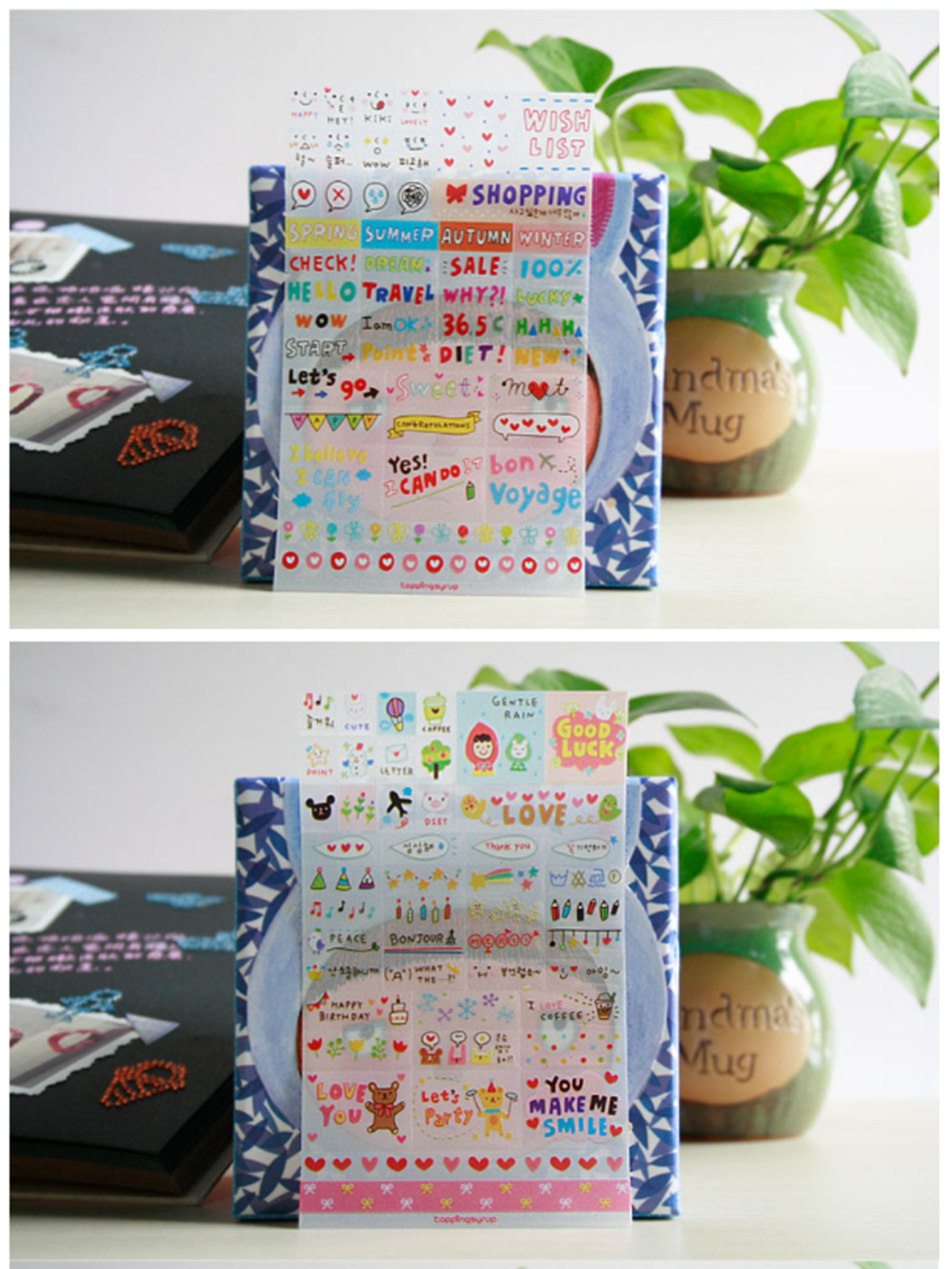Transparent Korean Drawing Market Sticker Pack - Etsy
