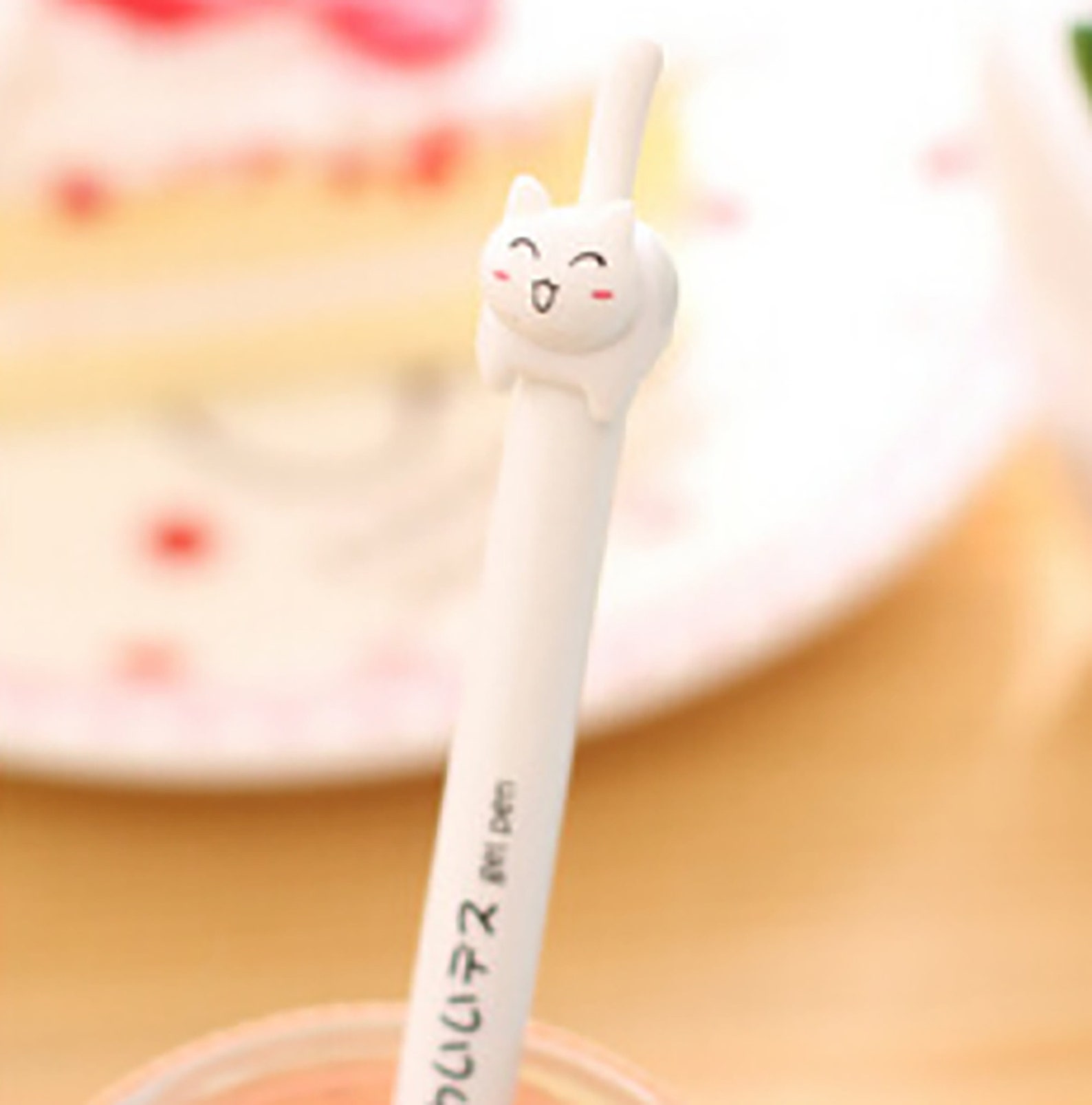 Kawaii Cat Coloured Gel Pen - Etsy UK