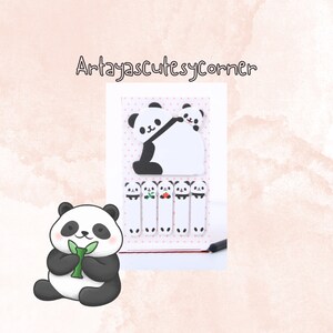 Cute Cat - Panda - Bird - Sticky Notes Memo Pad Paper Sticker Kawaii ...