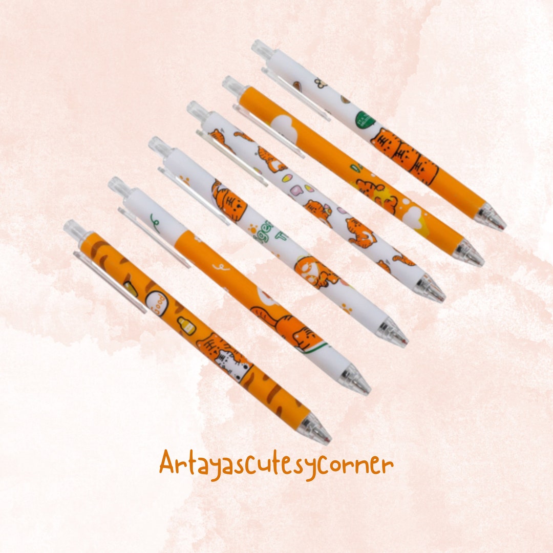 Cute Kawaii Tiger Retractable Clicker Gel Pen - Etsy UK