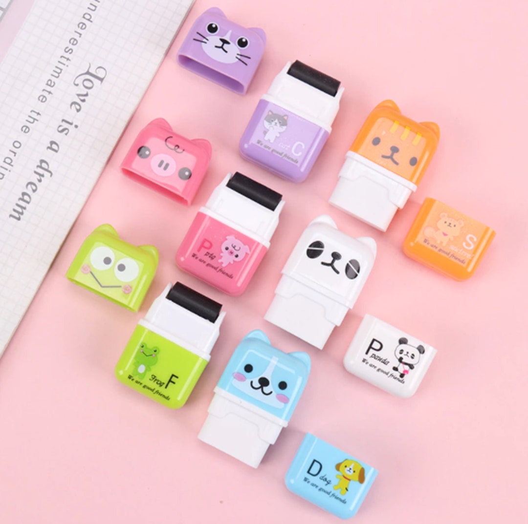 1pcs Kawaii Cat Dog Frog Panda Pig Roller Eraser Rubber School ...