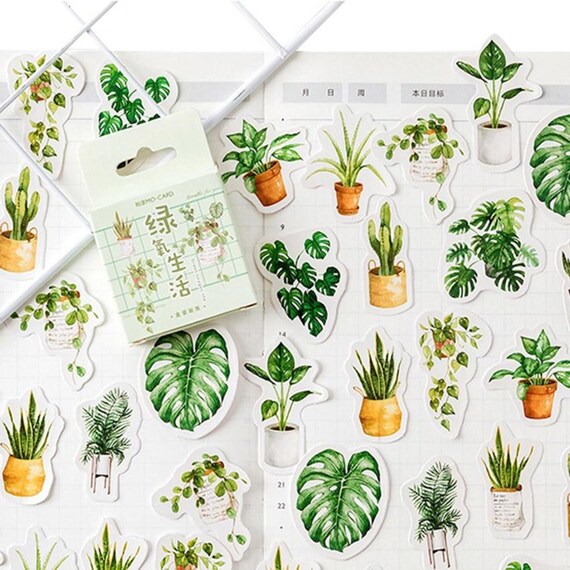 Green Oxygen Life Plant Boxed Sticker Pack | Etsy