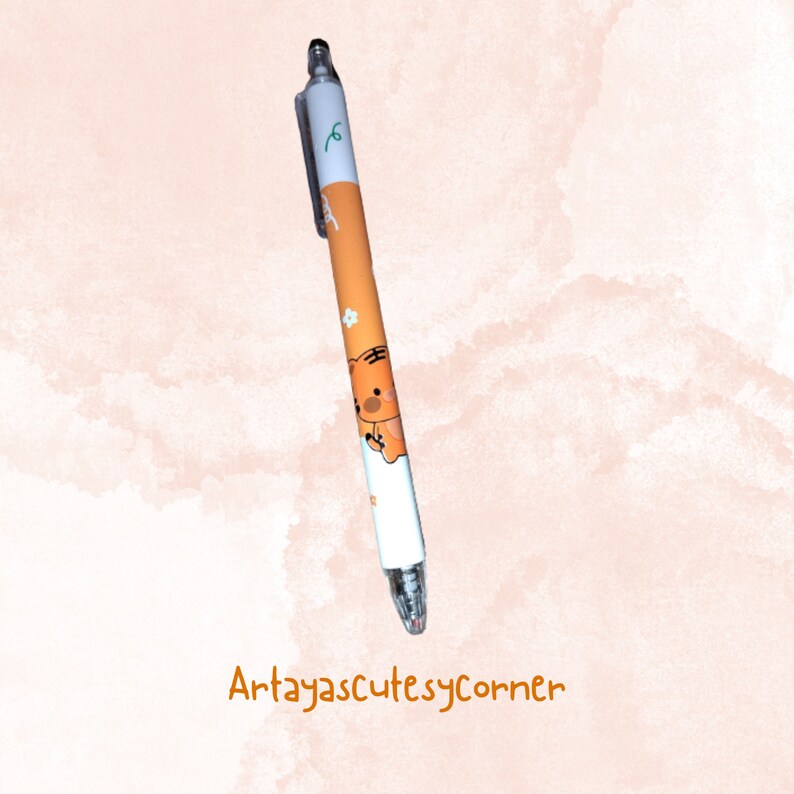 Cute Kawaii Tiger Retractable Clicker Gel Pen - Etsy