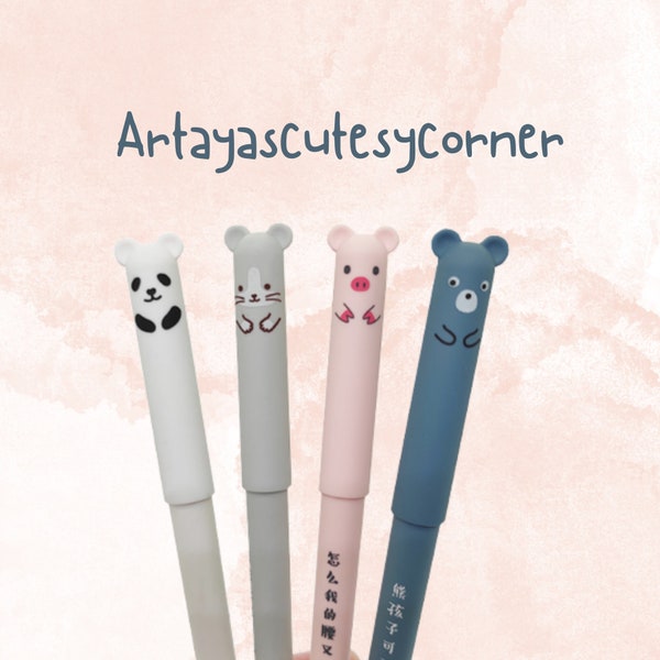 Animal Erasable Pens - Etsy UK