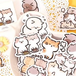 Cute Meow Cat Journal Sticker Pack - Etsy