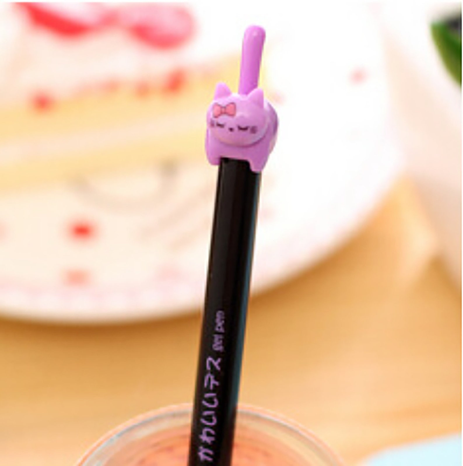 Kawaii Cat Coloured Gel Pen - Etsy UK
