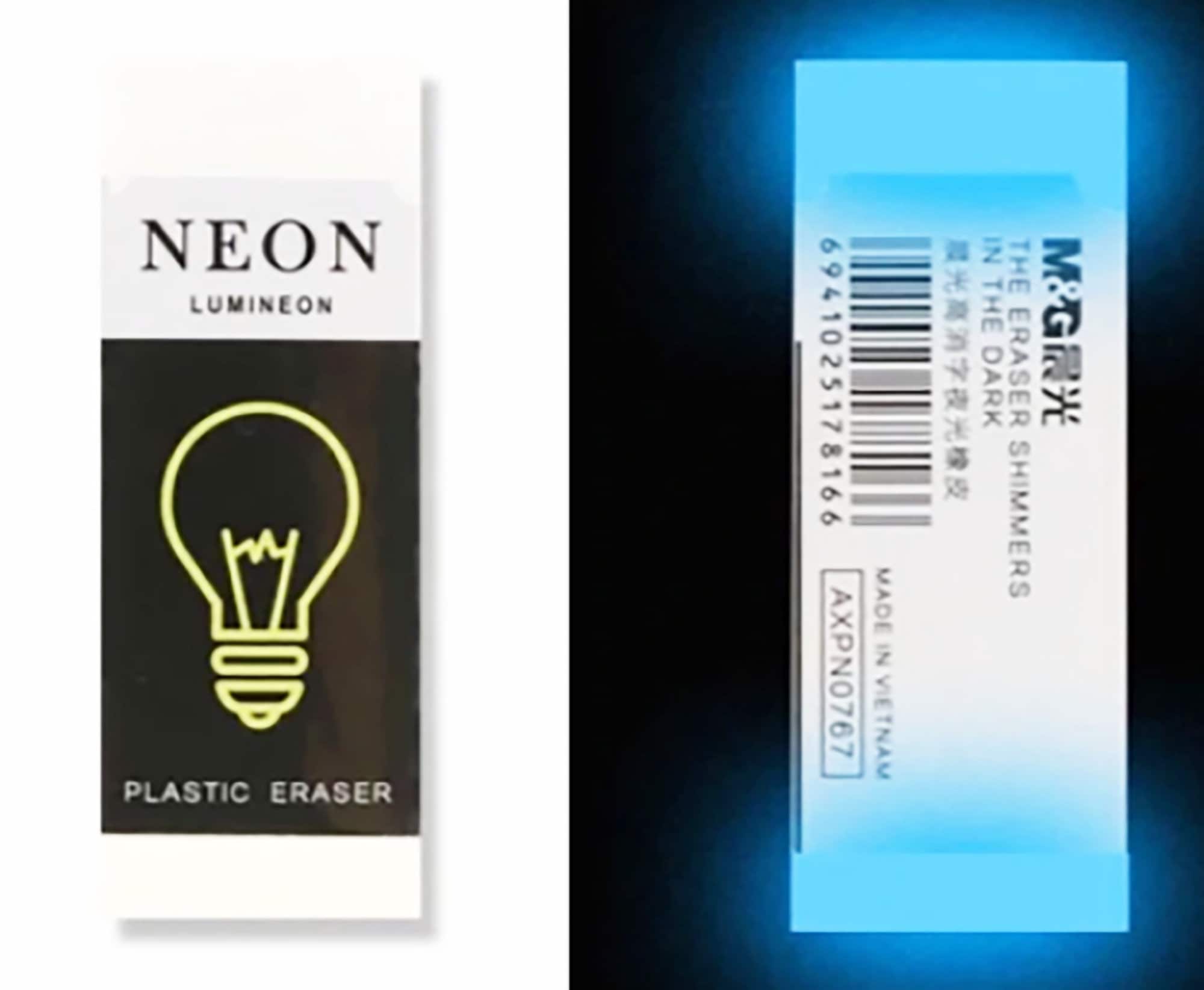 Luminous Glow in the Dark Neon Eraser Rubber - Etsy