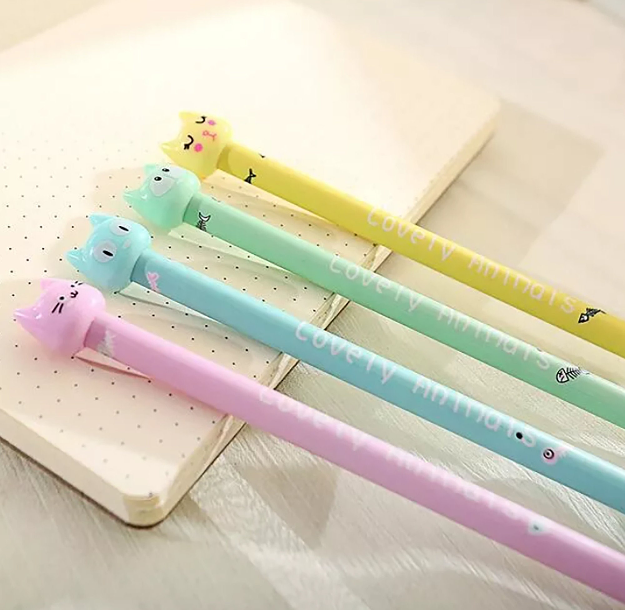 Cute Kawaii Cat Design Pastel Gel Pen - Etsy