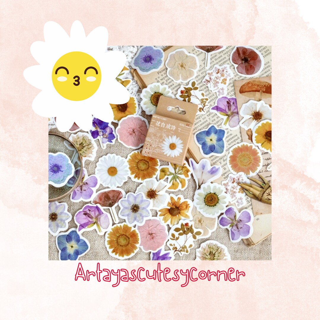 Flower Poetry Sticker Pack - Etsy