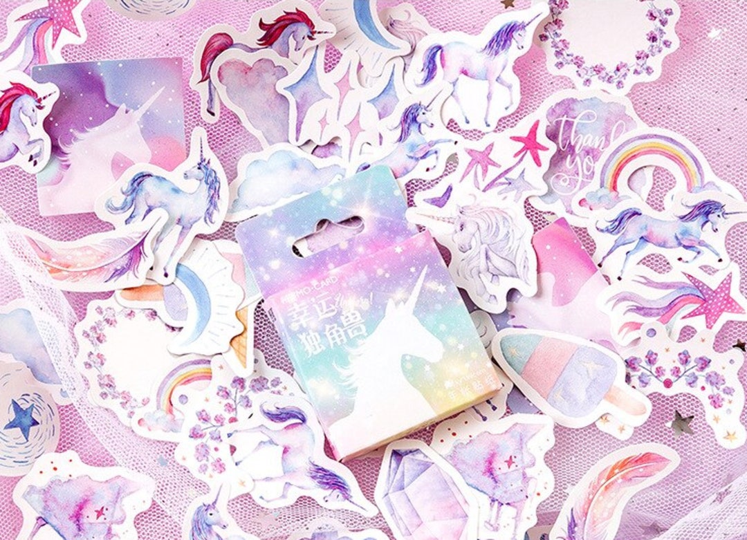 Kawaii Cute Unicorn Sticker Pack - Etsy
